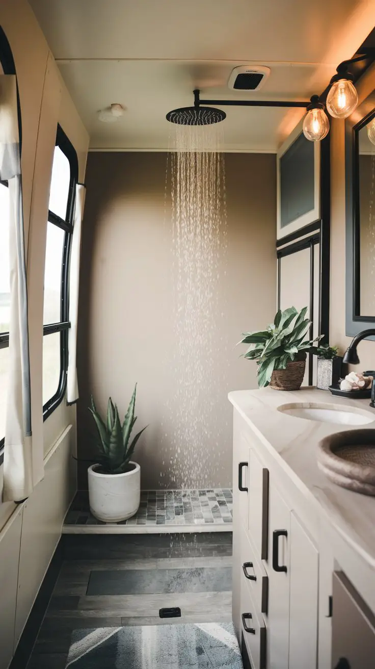 21 Stylish RV Bathrooms That Maximize Space and Comfort - rvshowoff.com