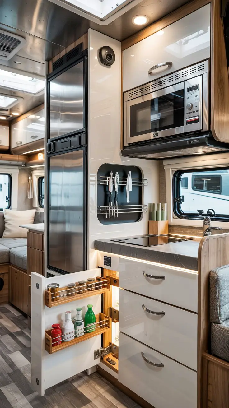 21 Modern RV Interior Kitchen Decorating Ideas - rvshowoff.com
