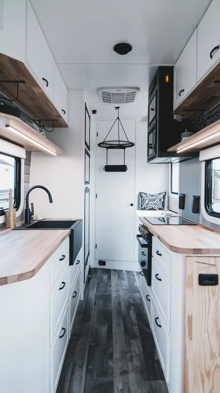 21 Modern RV Interior Kitchen Decorating Ideas - rvshowoff.com