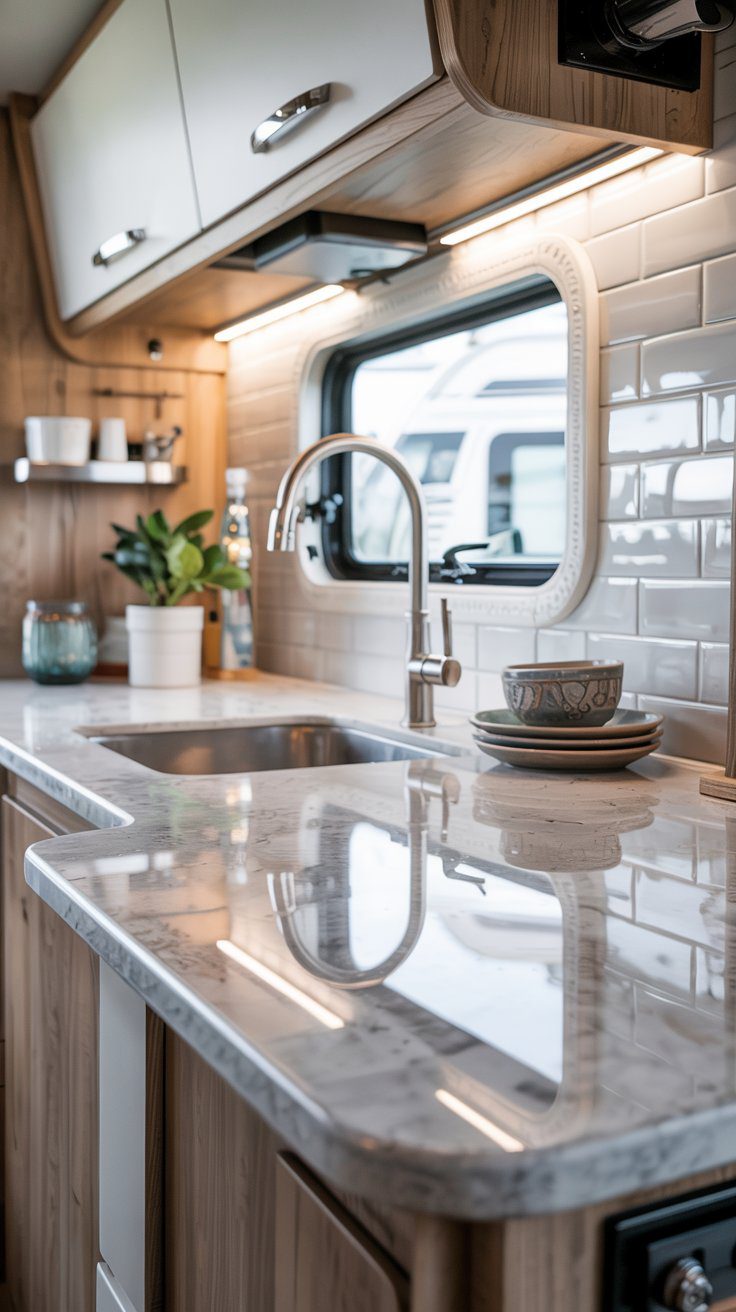 21 Modern RV Interior Kitchen Decorating Ideas - rvshowoff.com