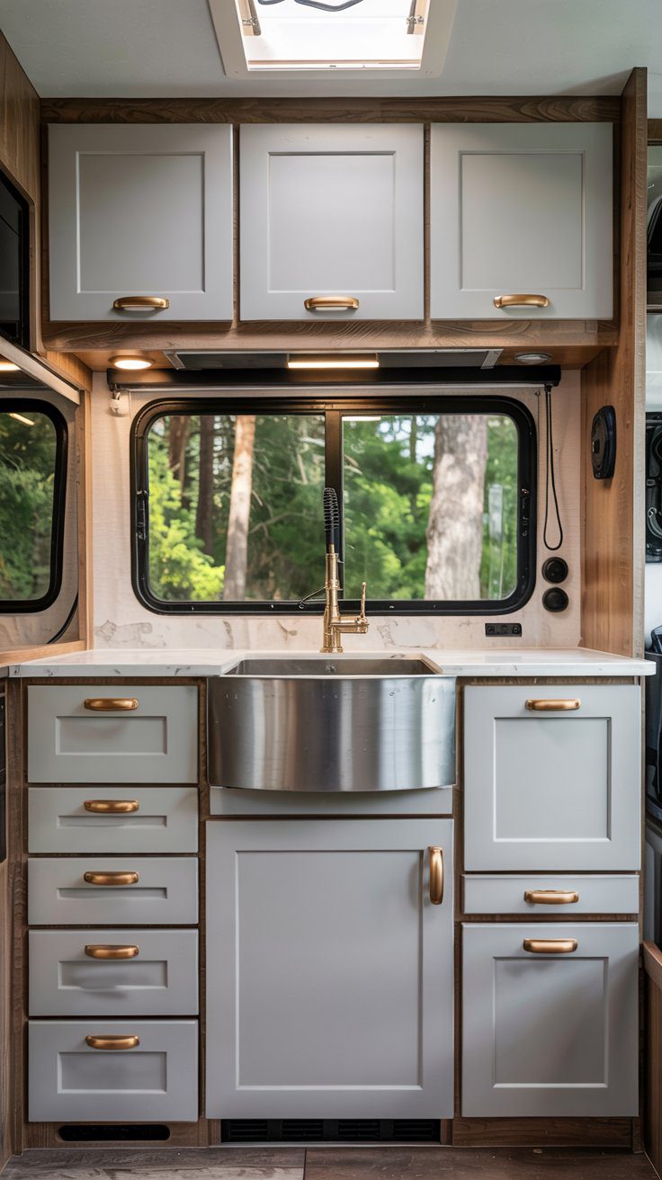 21 Modern RV Interior Kitchen Decorating Ideas - rvshowoff.com