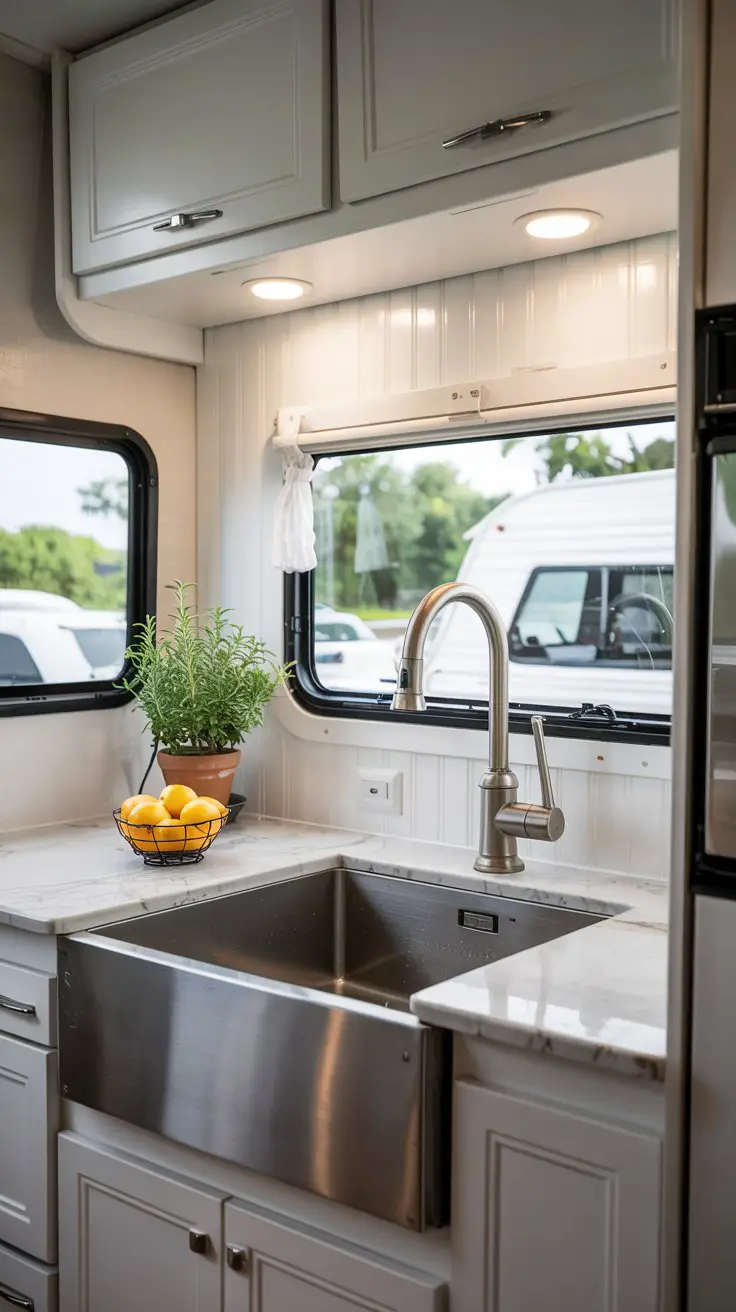 21 Modern RV Interior Kitchen Decorating Ideas - rvshowoff.com