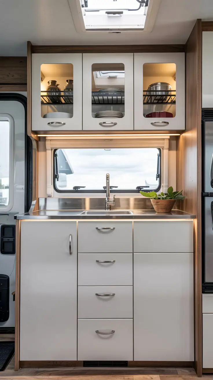 21 Modern RV Interior Kitchen Decorating Ideas - rvshowoff.com