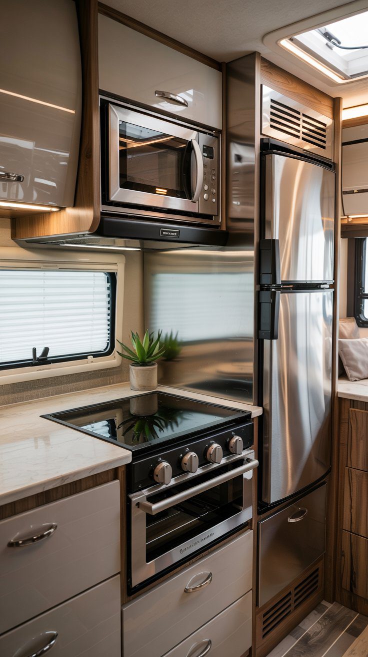 21 Modern RV Interior Kitchen Decorating Ideas - rvshowoff.com
