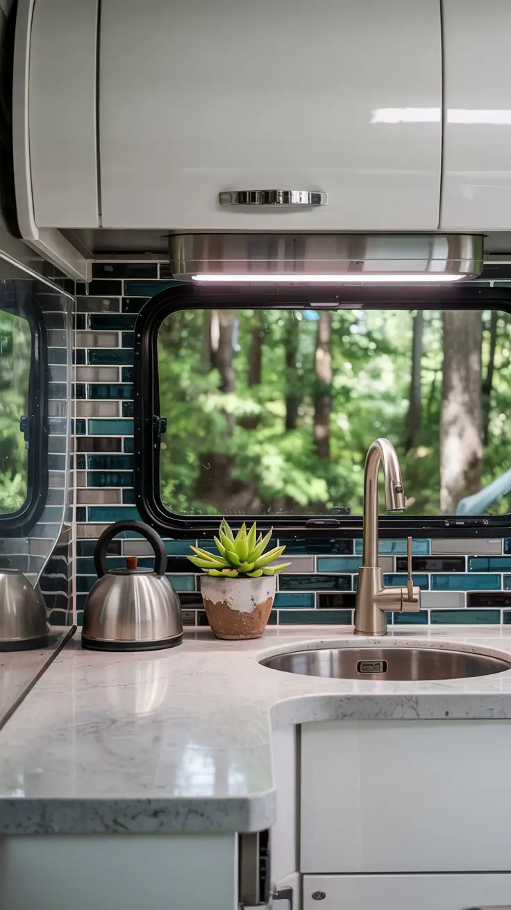 21 Modern RV Interior Kitchen Decorating Ideas - rvshowoff.com