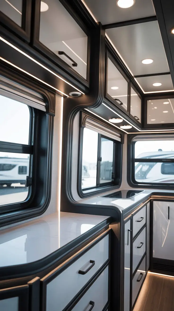 33 Sleek Black RV Decorating Ideas for a Modern Touch - rvshowoff.com