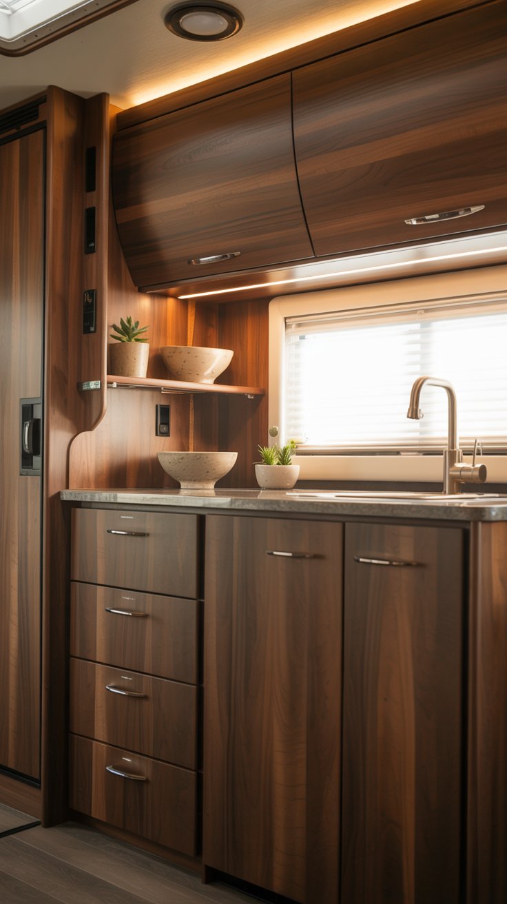 32 Dark Wood RV Decorating Ideas for an Elegant Look - rvshowoff.com